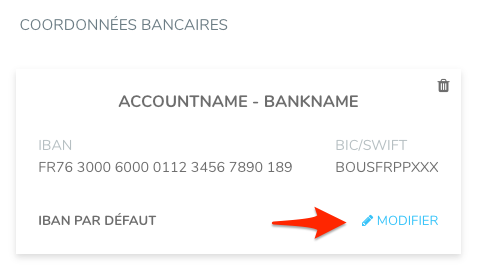 Affichage des coordonnées bancaires, et gestion des paiements ...